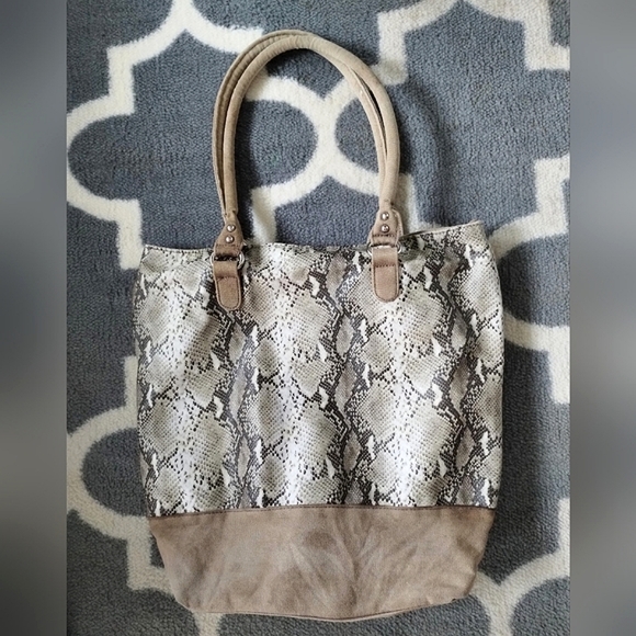 Bags | Snake Print Tote | Poshmark